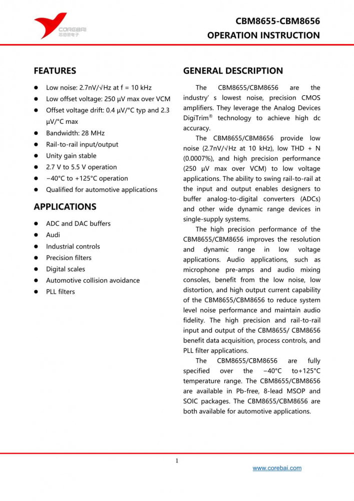 CBM8656 datasheet page 1