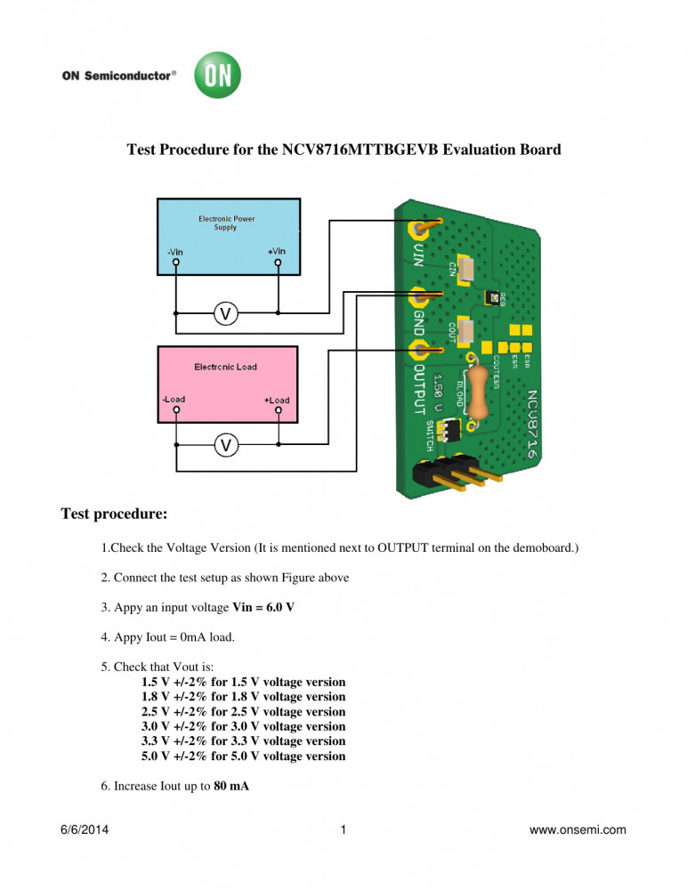 NCV8716MTTBGEVB technical document page 1