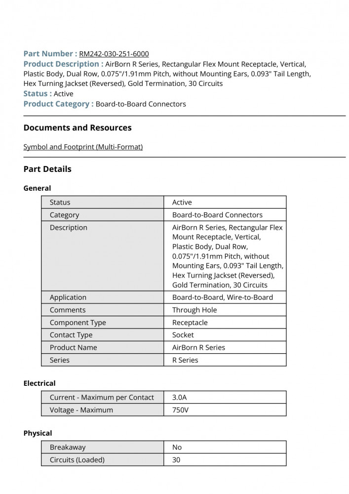 RM242-030-251-6000 technical document page 1