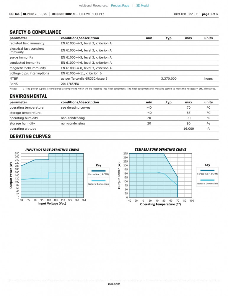 VOF-275-30 datasheet page 3