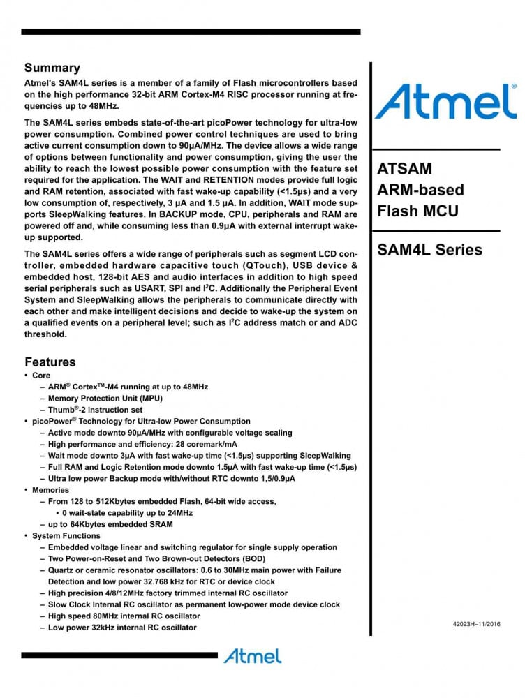 ATSAM4L-EK technical document page 1