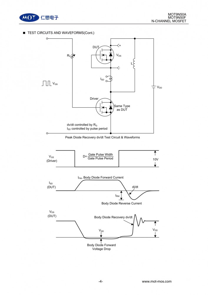 MOT9N50F datasheet page 4