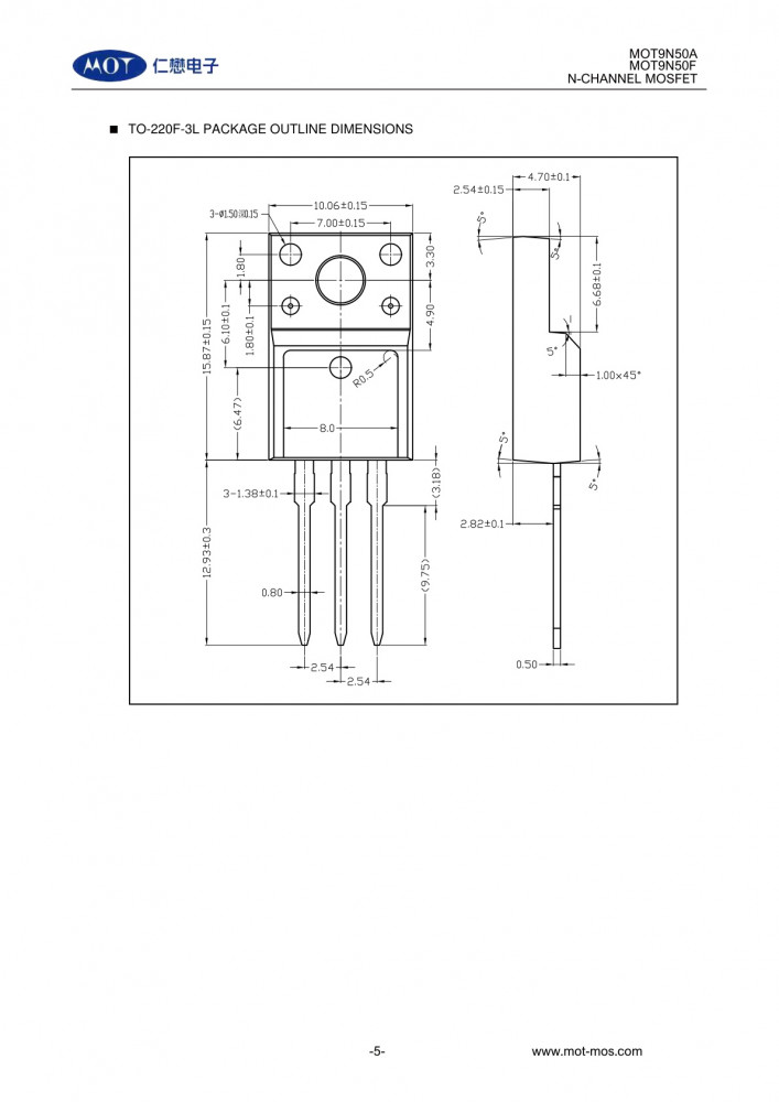 MOT9N50F datasheet page 5