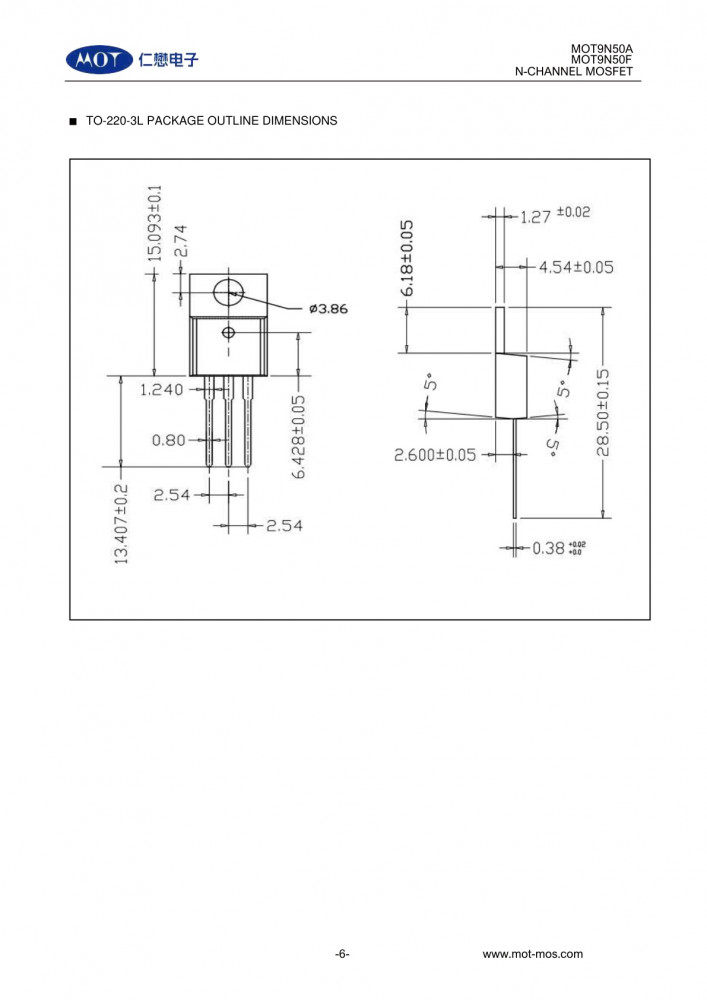 MOT9N50F datasheet page 6