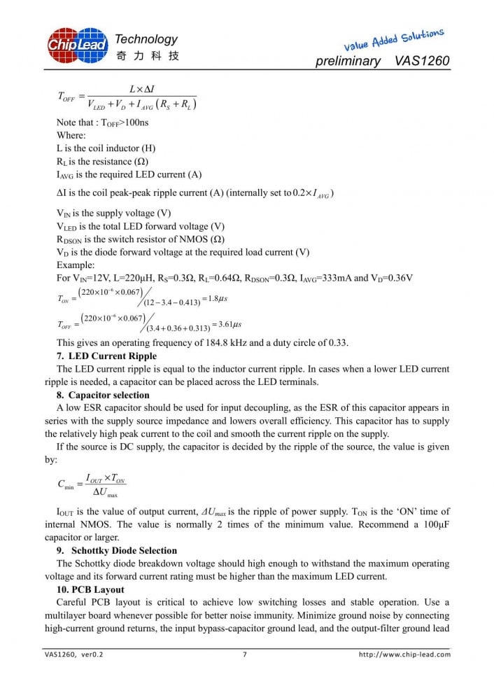 VAS1260IB05E datasheet page 7