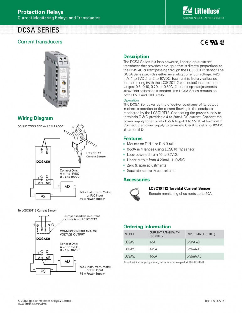 LCSC10T12 and DCSA wiring diagram