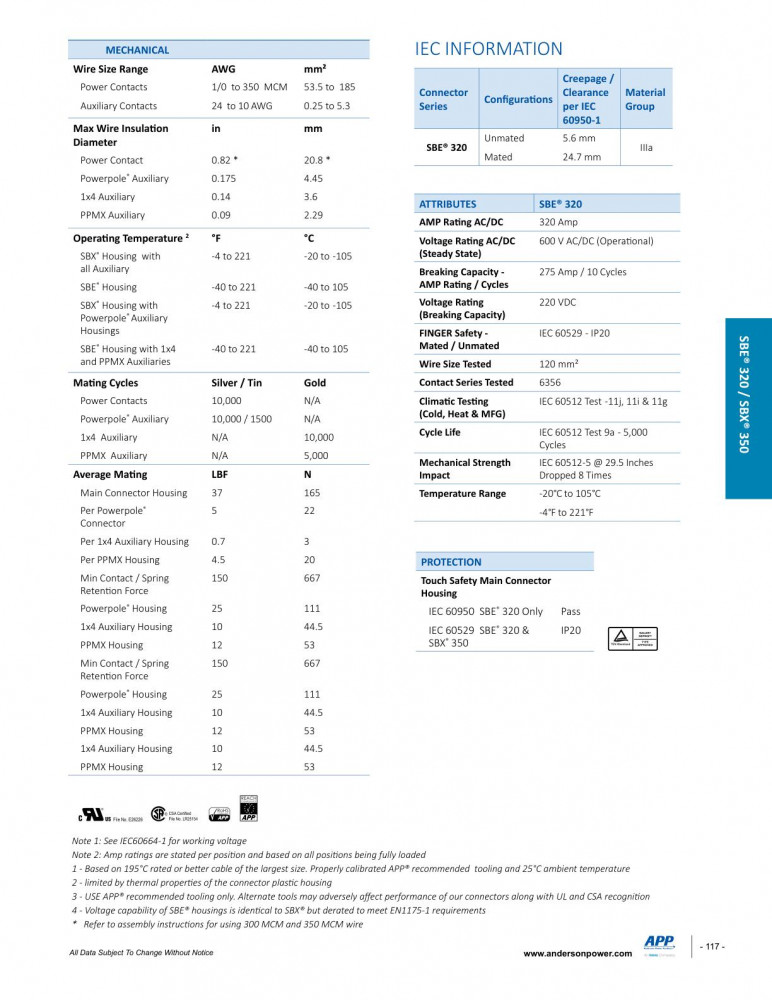 Anderson Power SBX 350 datasheet page 3