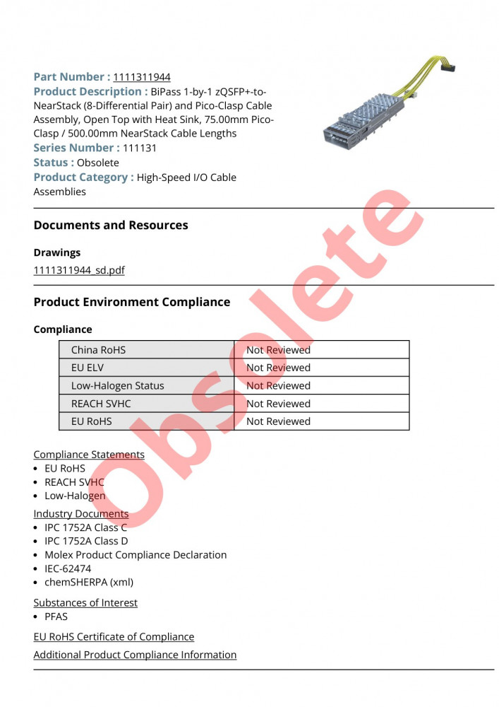 MOLEX 1111311944 product drawing page 1