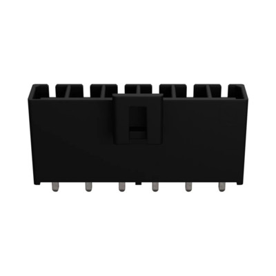 Mega-Fit Vertical Header, 5.70mm Pitch, Single Row, 6 Circuits, 0.76µm Gold (Au) Plating, Glow-Wire Capable, Tape and Reel, Black for sale