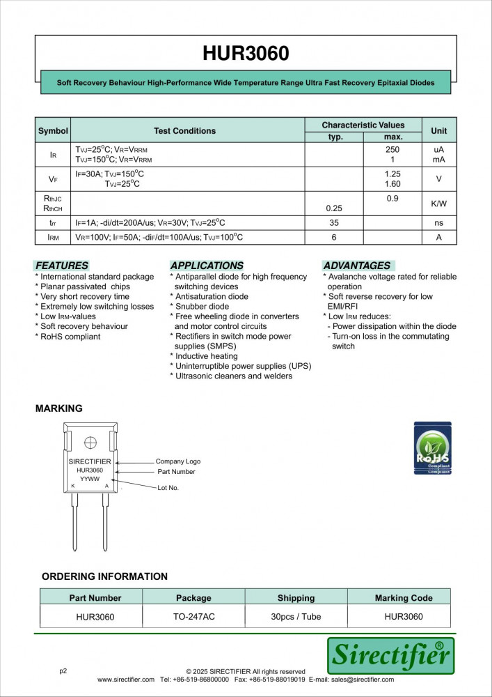 HUR3060 datasheet page 2