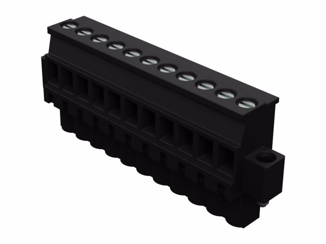 5.00mm Pitch Eurostyle Vertical Plug, with Retention Screws and Standard Imprinting, Rear Wire Entry, Gold (Au) Plated, Black, 11 Circuits for sale