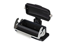 Heavy-Duty Harsh Environment (HE) Single Lever Bulkhead Mount Housing, Die-cast Aluminum, with 1 Lever, with Cover, with Gasket, Size 48B «104x62», Black for sale