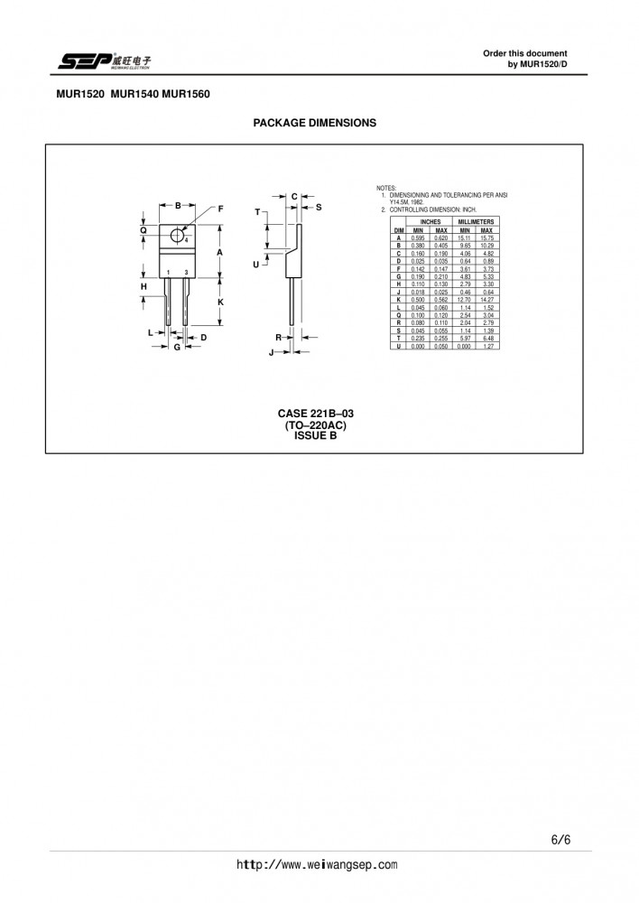 MUR1560 datasheet page 6