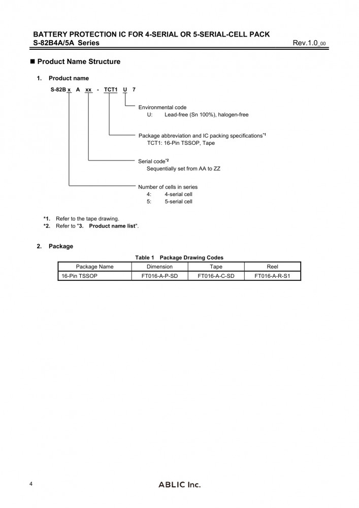ABLIC S-82B4A/5A datasheet page 4
