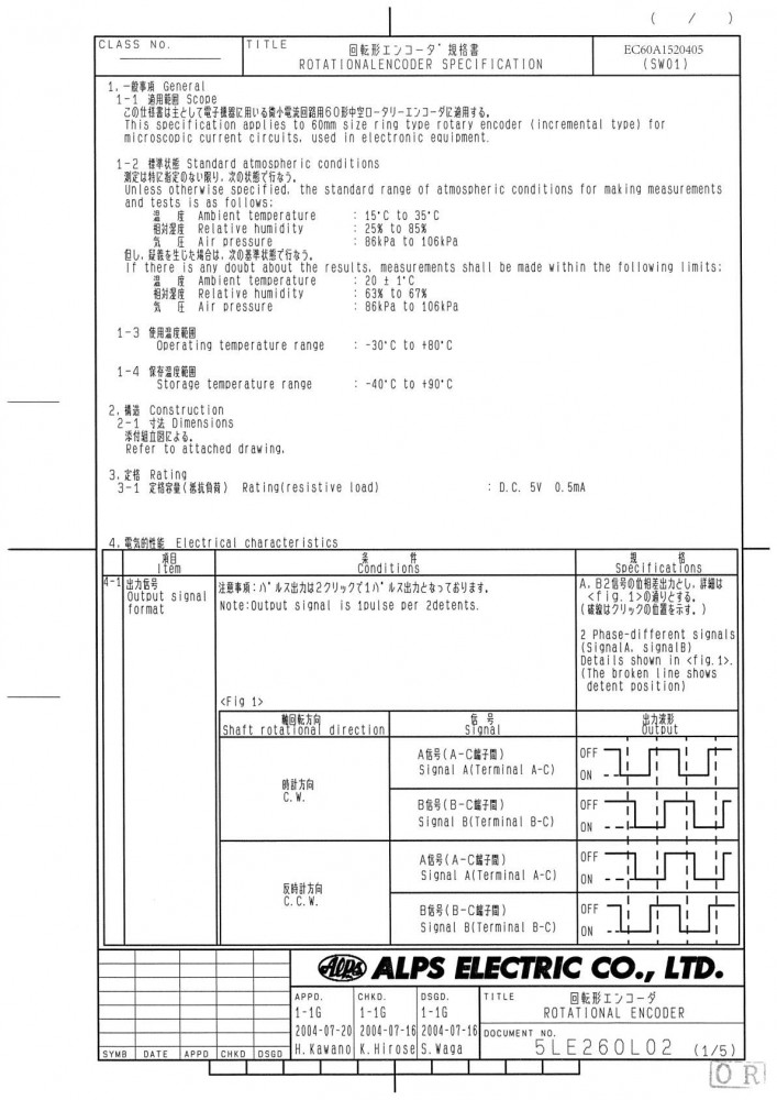 EC60A1520405 specification page 1
