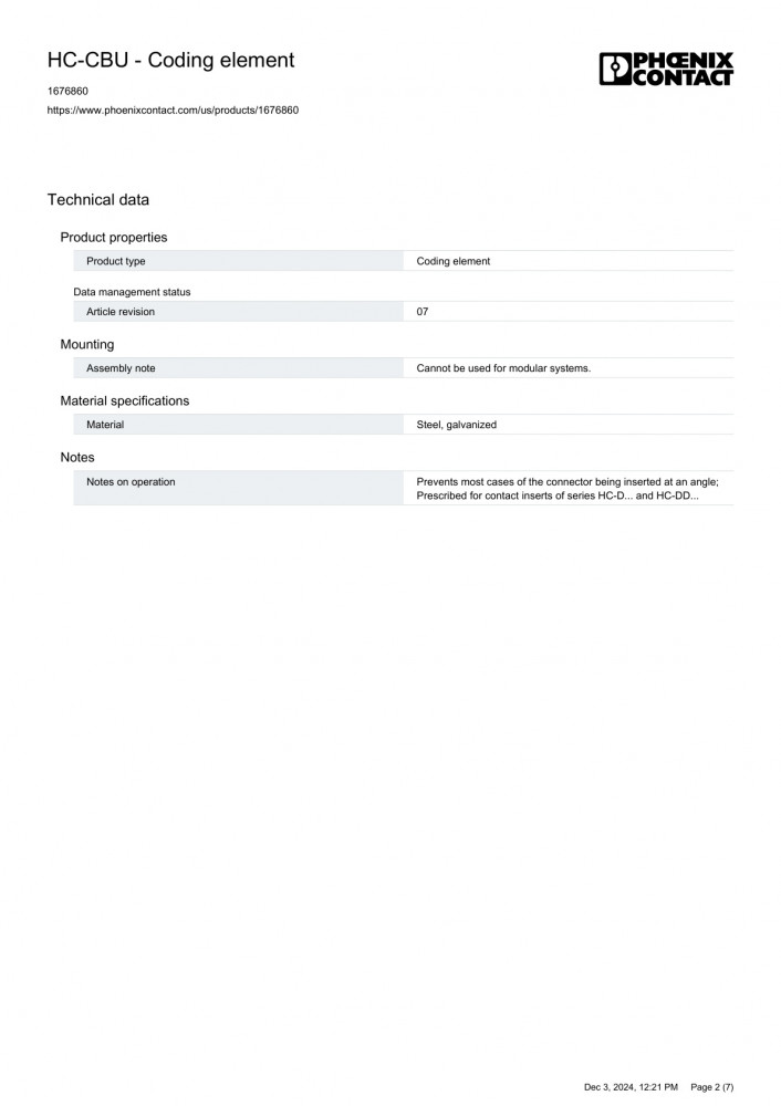 Phoenix Contact 1676860 technical document page 2