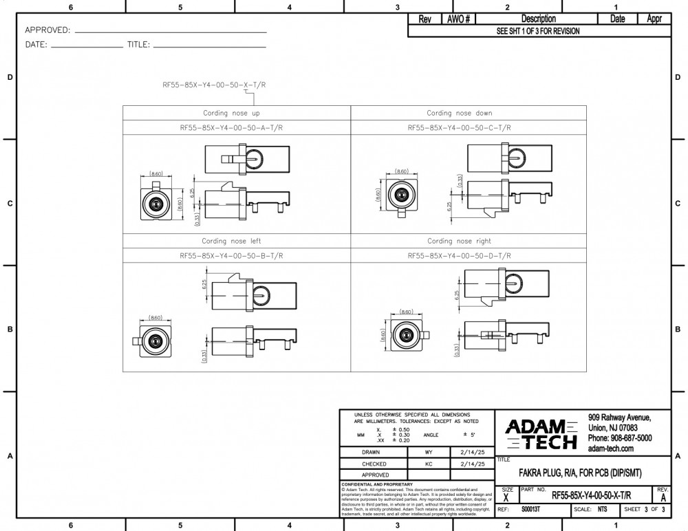 ADAM TECH RF55 FAKRA plug mechanical drawing, page 3