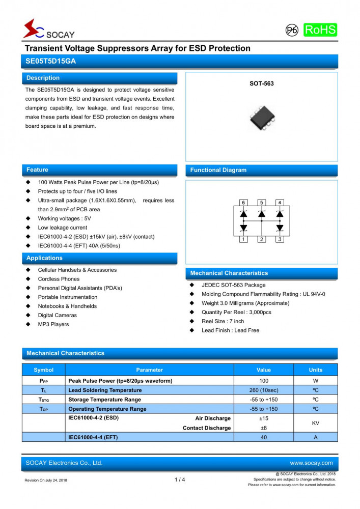 SE05T5D15GA datasheet page 1