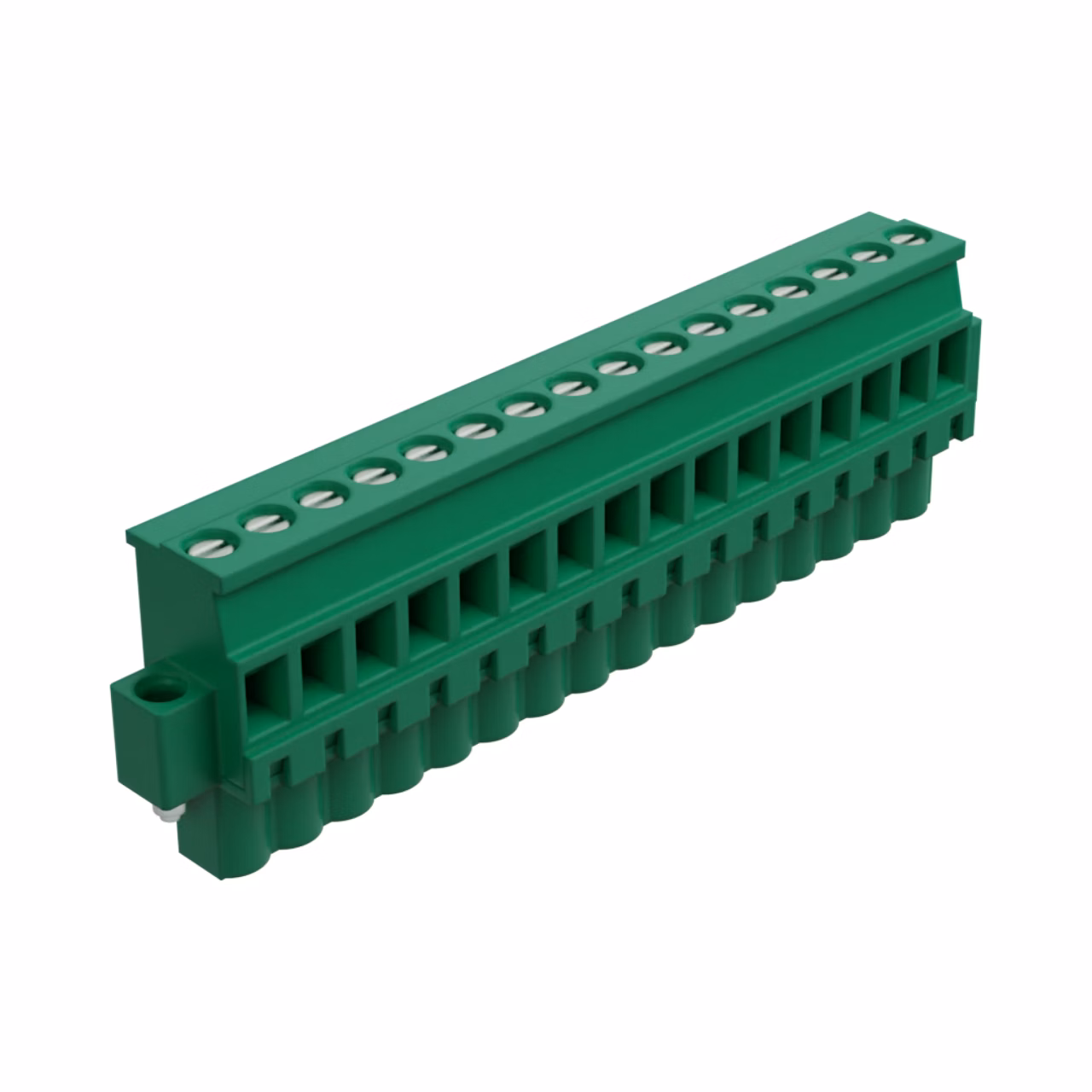 5.00mm Pitch Eurostyle Vertical Plug, with Retention Screws, Rear Wire Entry, Green Housing, 16 Circuits for sale