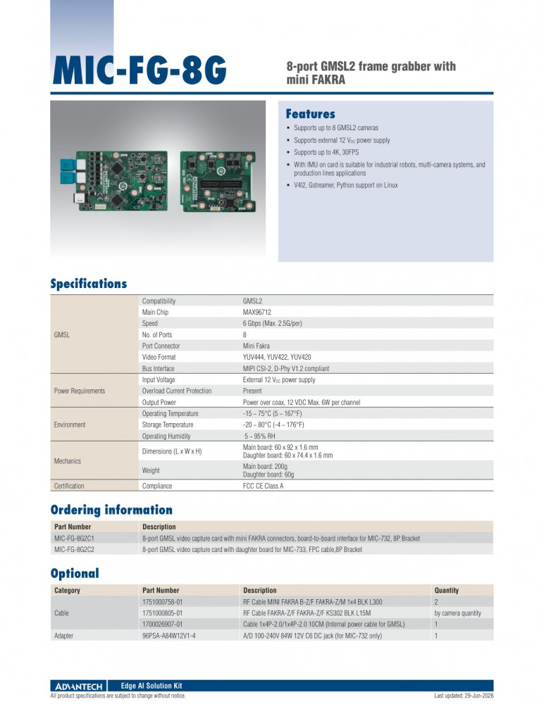 MIC-FG-8G product document page