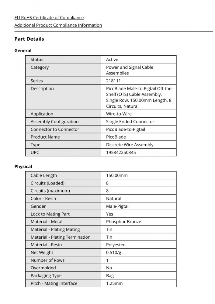 MOLEX product drawing page 2
