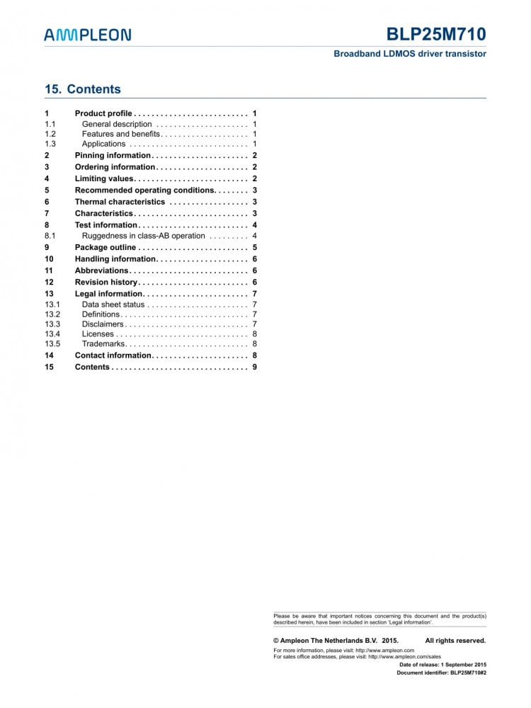 BLP25M710Z datasheet page 9