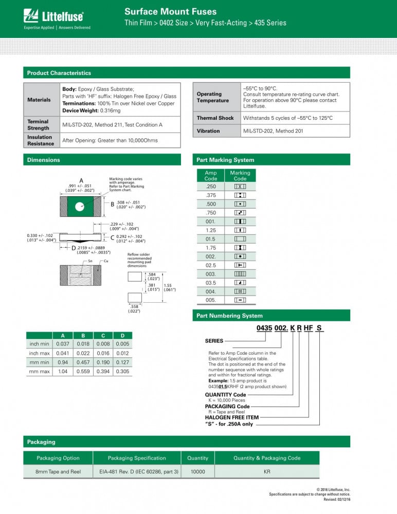 Littelfuse 435 Series datasheet page 3
