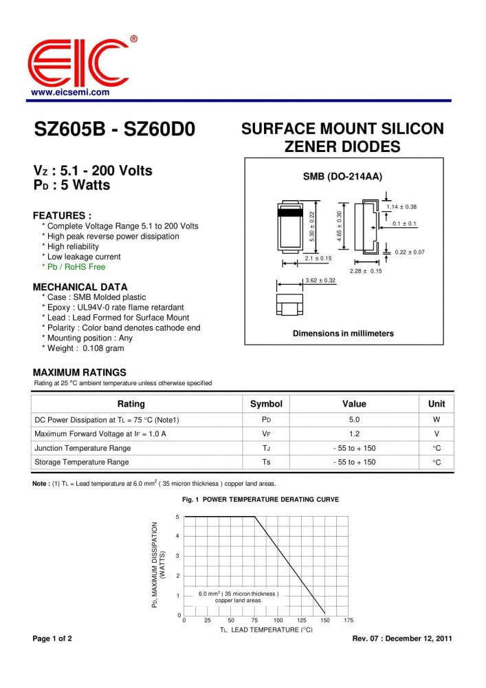 EIC SZ6030 datasheet page 1