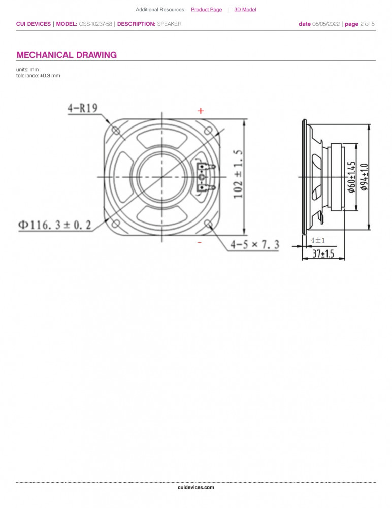 CSS-10237-58 datasheet page 2