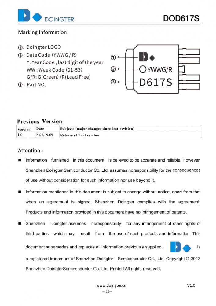 DOD617S datasheet page 10
