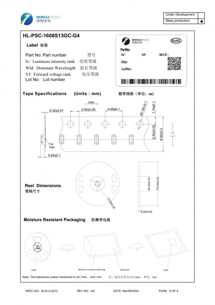 HL-PSC-1608S13GC-G4 datasheet page 8