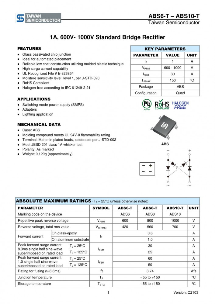 ABS10-T technical document page 1