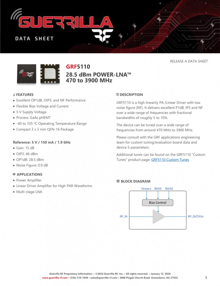 GRF5110 datasheet page 1