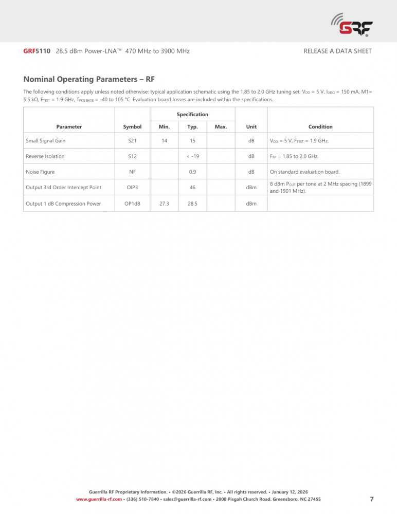 GRF5110 datasheet page 7
