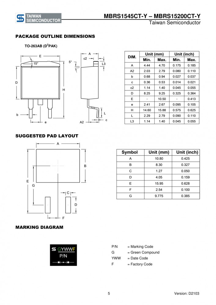 MBRS1545CT-Y technical document page 5