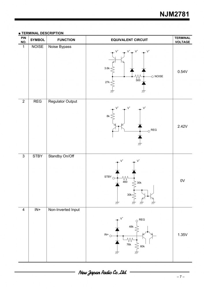 NJM2781 datasheet page 7