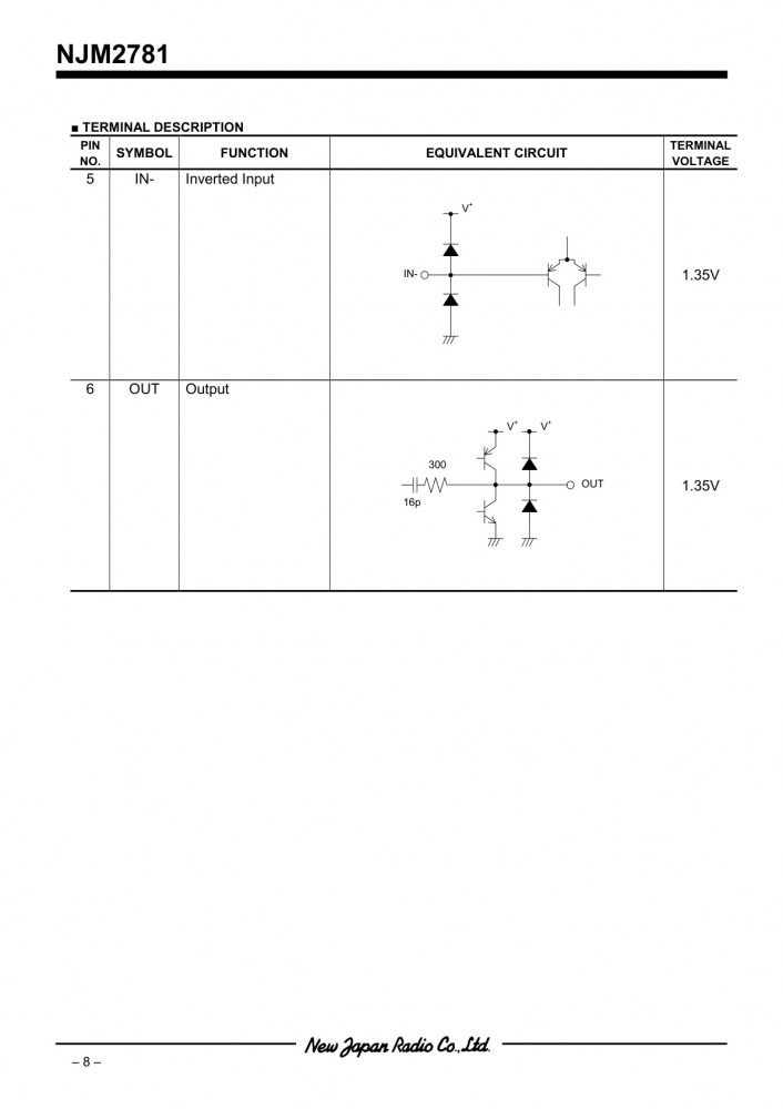 NJM2781 datasheet page 8
