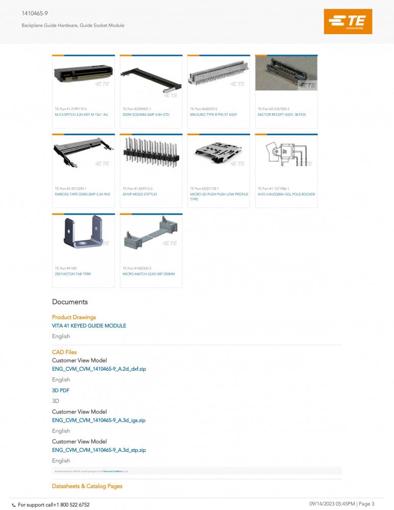 TE Connectivity 1410465-9 technical document page 3