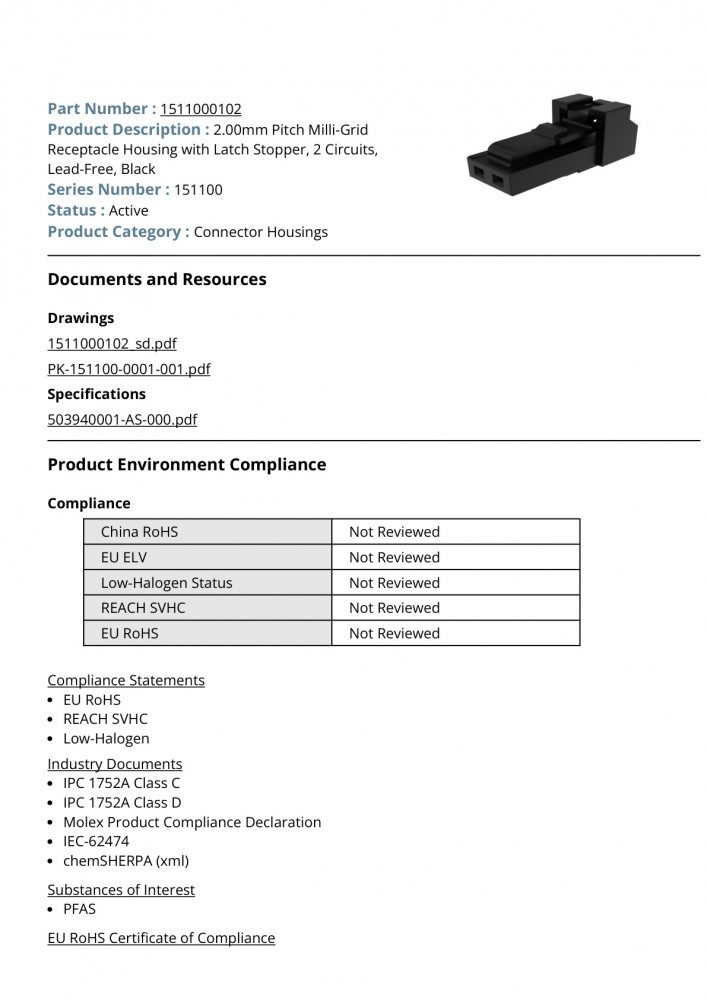 MOLEX Milli-Grid application specification page 1