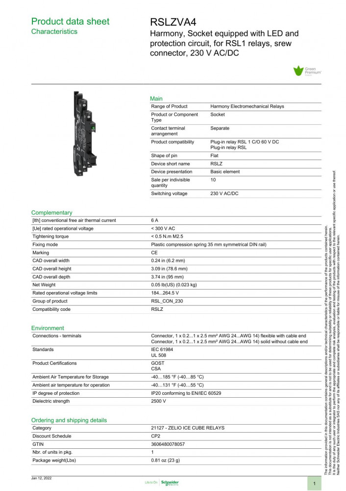 RSLZVA4 technical documentation page 1