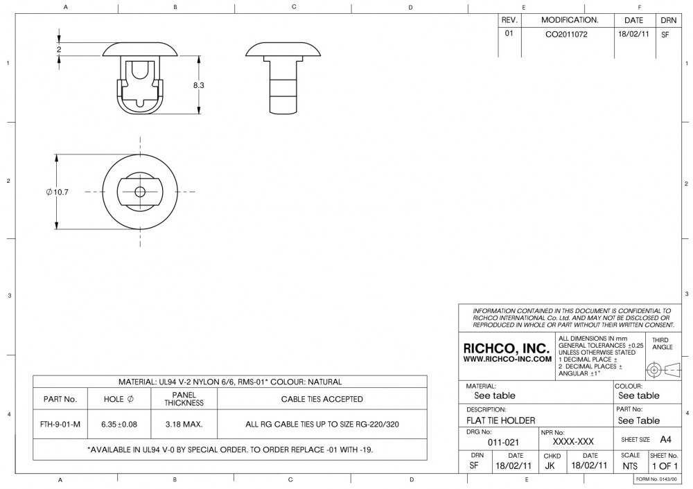FTH-9-01-M technical drawing