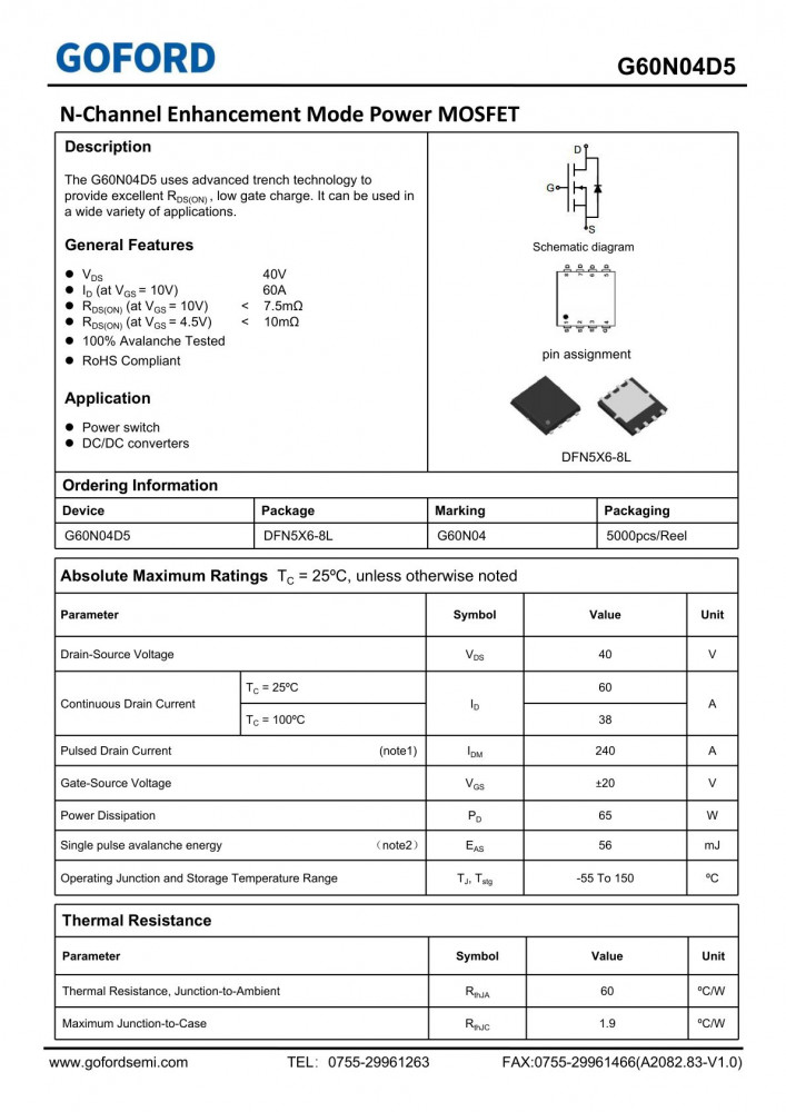 G60N04D5 datasheet page 1