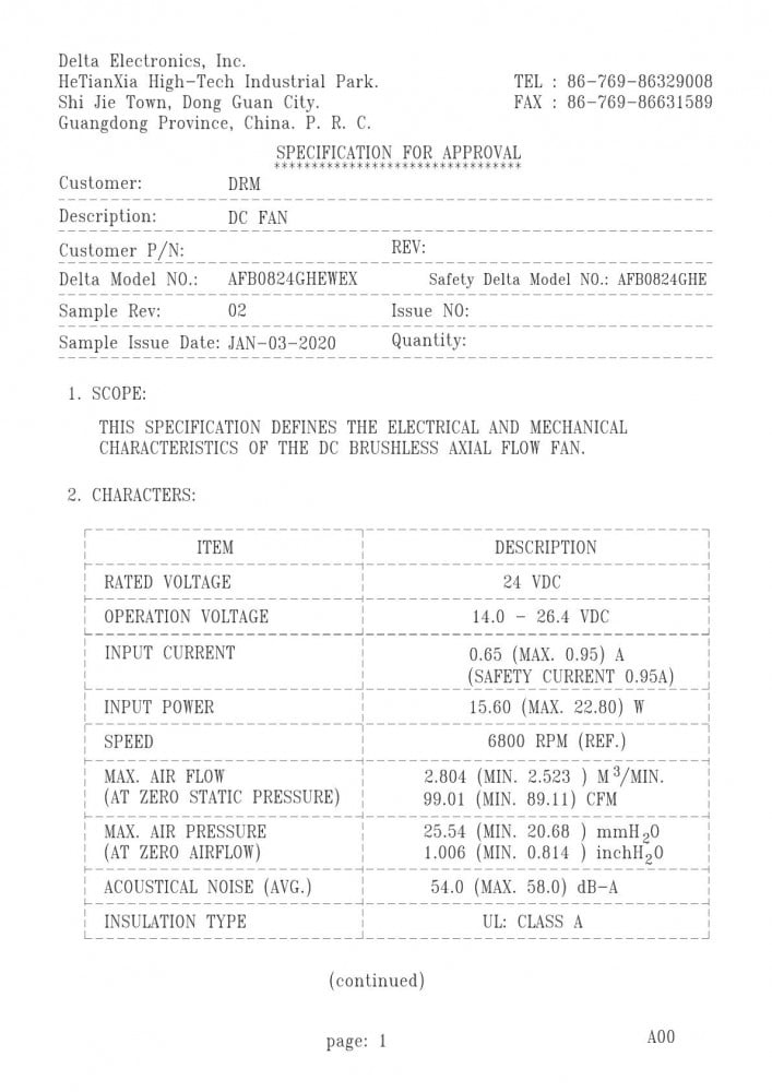 AFB0824GHEWEX approval specification page 3