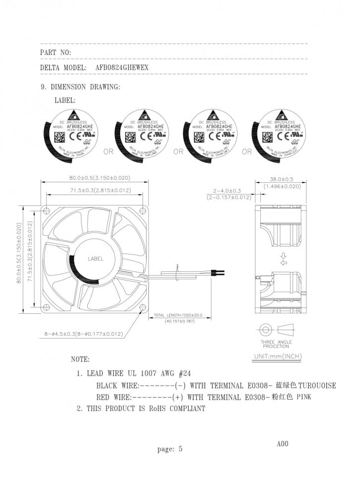 AFB0824GHEWEX approval specification page 7