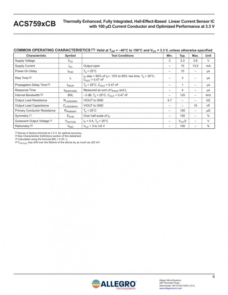 ALLEGRO ACS759 datasheet page 6