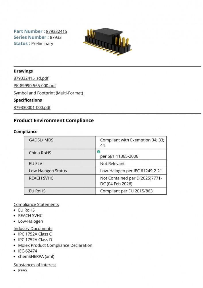 879332415 product drawing, page 1