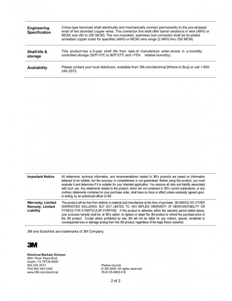 3M Scotchlok MC2BC family datasheet page 2