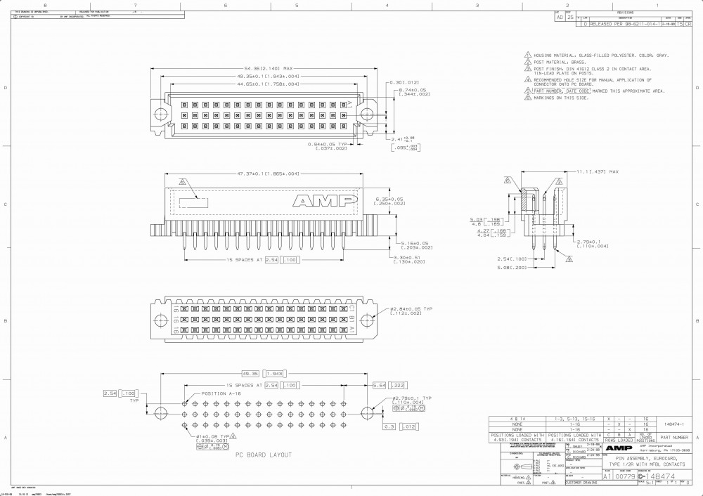 TE Connectivity 148474-1 technical document preview