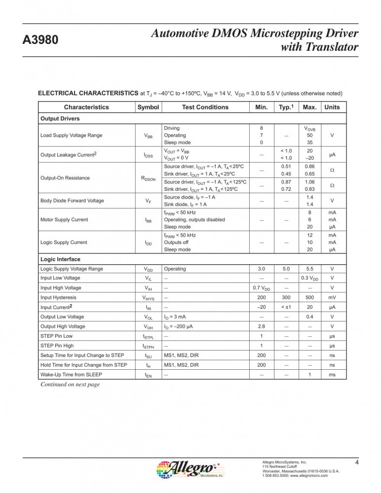 A3980 datasheet page 5
