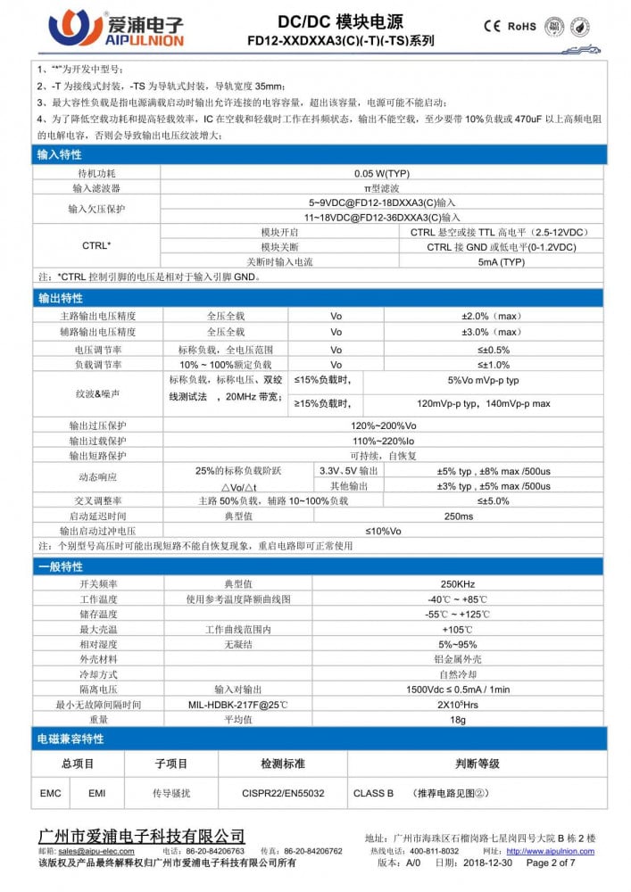 FD12-18D15A3 datasheet page 2